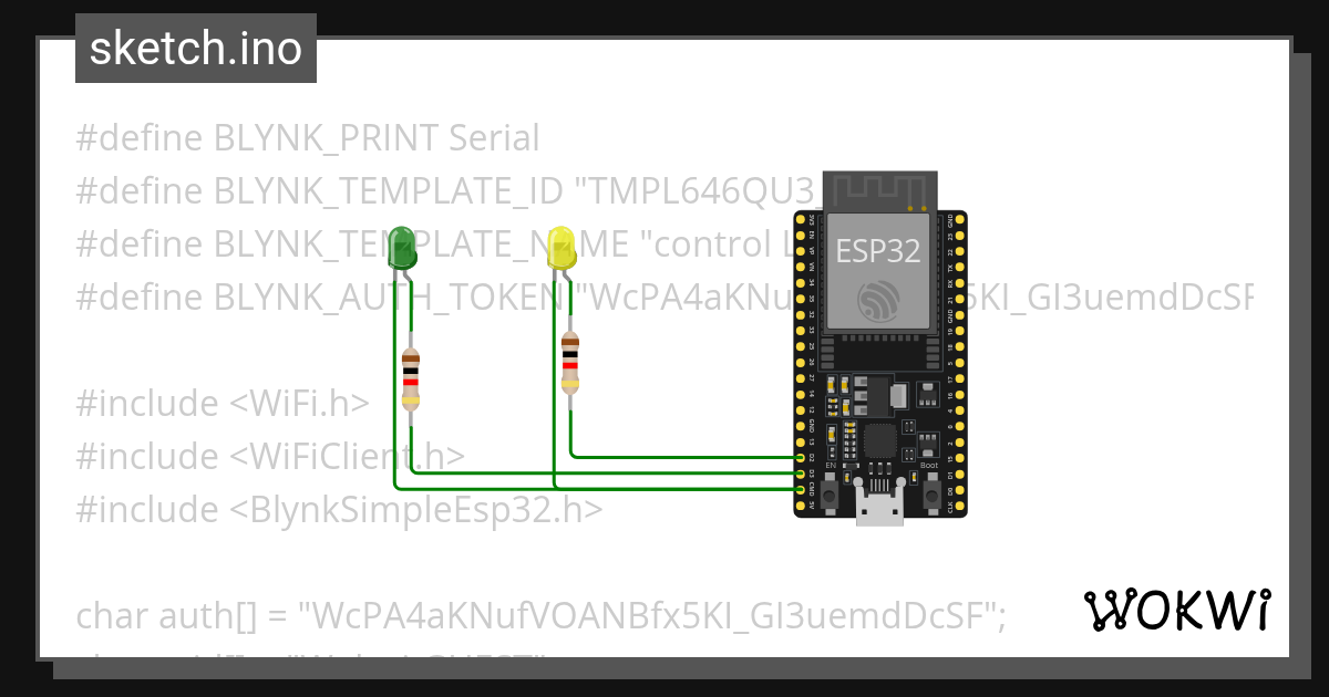 lampu led - Wokwi ESP32, STM32, Arduino Simulator
