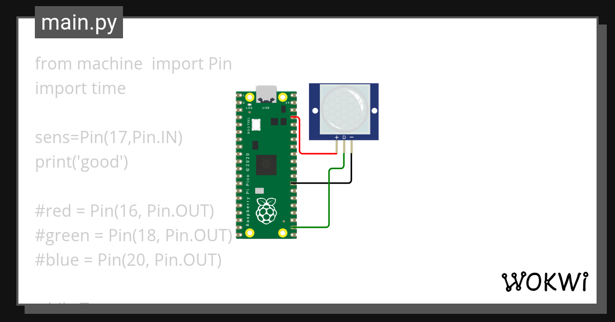 Pir Sensor Micropython Wokwi Esp32 Stm32 Arduino Simulator 3235