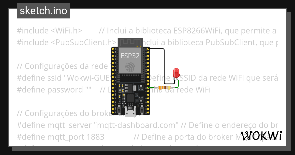 Questão 1 - MQTT Subscriber - Wokwi ESP32, STM32, Arduino Simulator