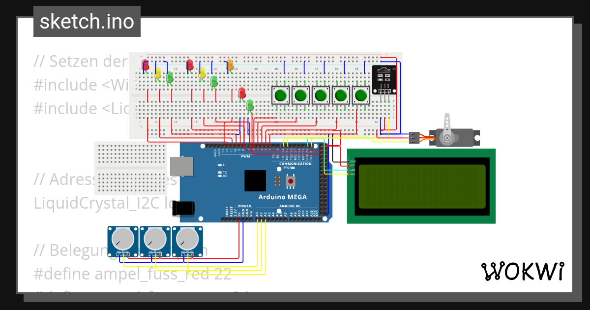 Ampel mit zug - Wokwi ESP32, STM32, Arduino Simulator