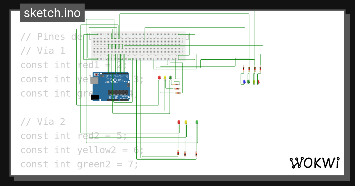 Semaforo De Tres Vias Wokwi Esp32 Stm32 Arduino Simulator 6577