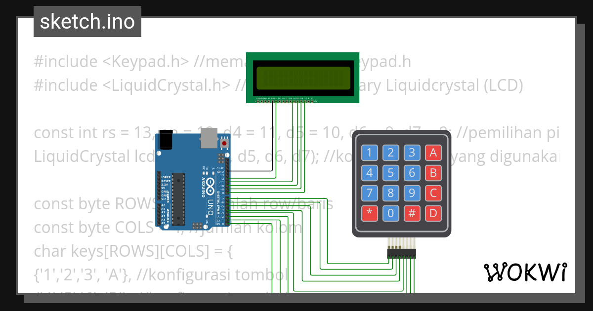aminah & dinda keypad lcd 2 digit - Wokwi ESP32, STM32, Arduino Simulator