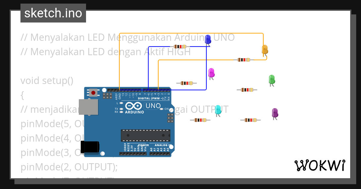 LED ana - Wokwi ESP32, STM32, Arduino Simulator