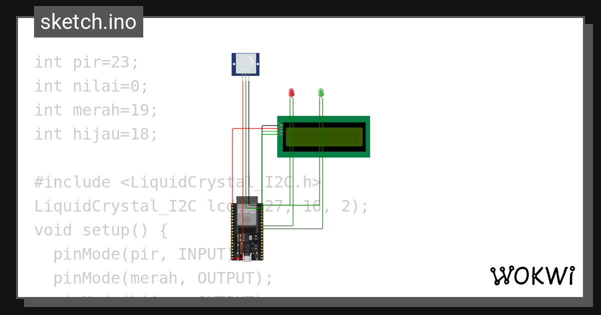 Lcd And Pir Wokwi Esp32 Stm32 Arduino Simulator 9479