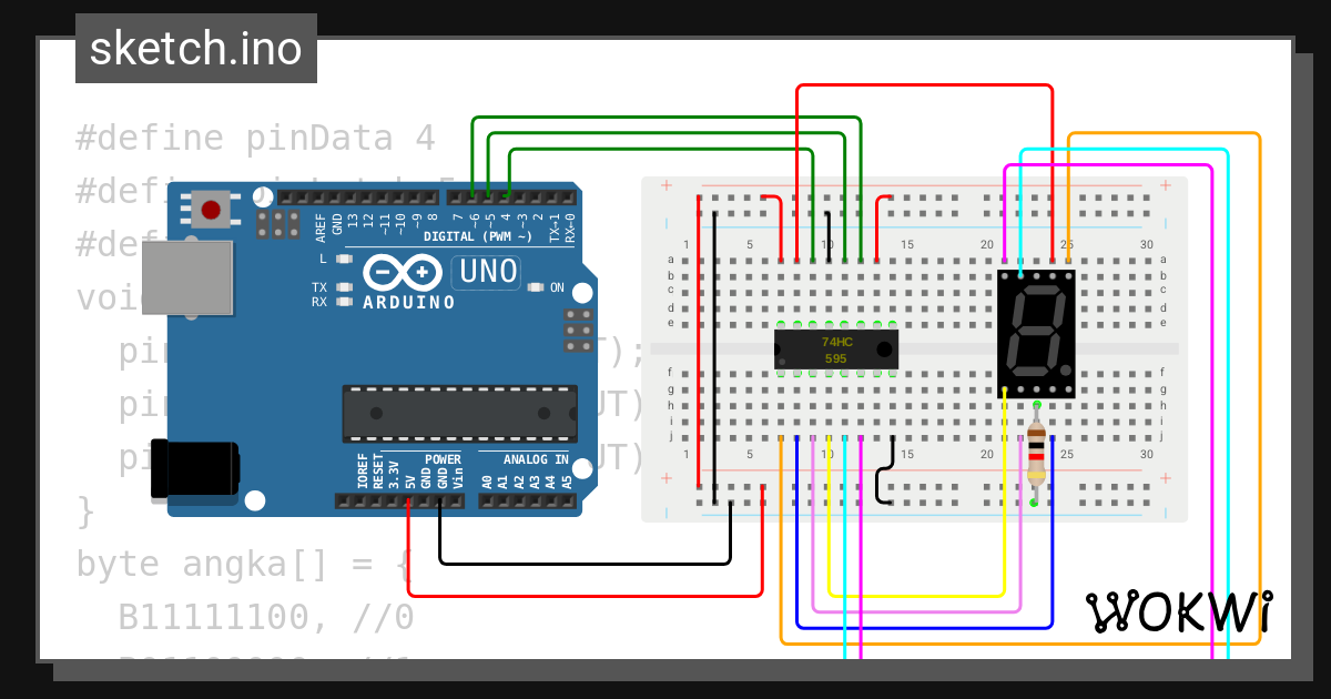 Register 7segment Xiif4 Wokwi Esp32 Stm32 Arduino Simulator 2399
