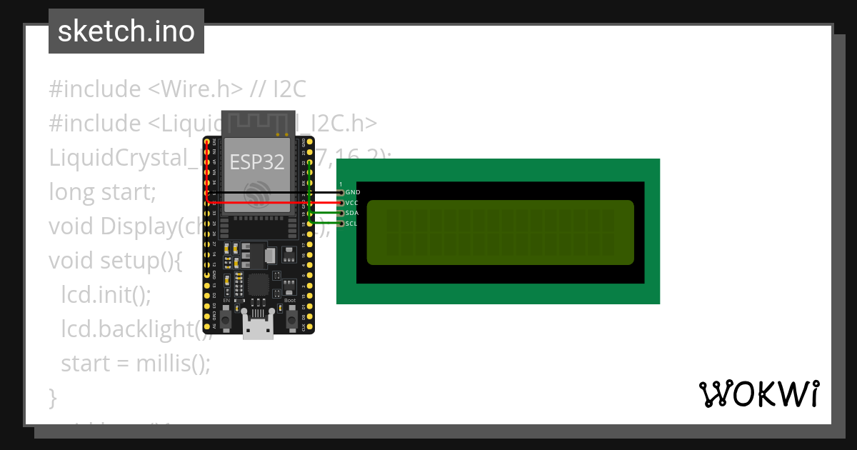 I2C_lcd - Wokwi ESP32, STM32, Arduino Simulator