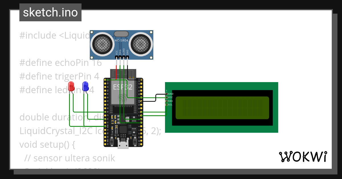 Sensor Jarak Copy Wokwi Esp32 Stm32 Arduino Simulator
