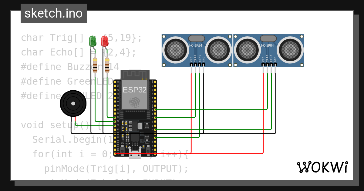 Ultrasonic Array Wokwi Esp32 Stm32 Arduino Simulator 3059