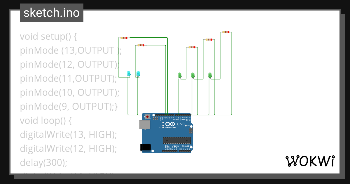 LED-LOOP - Wokwi ESP32, STM32, Arduino Simulator