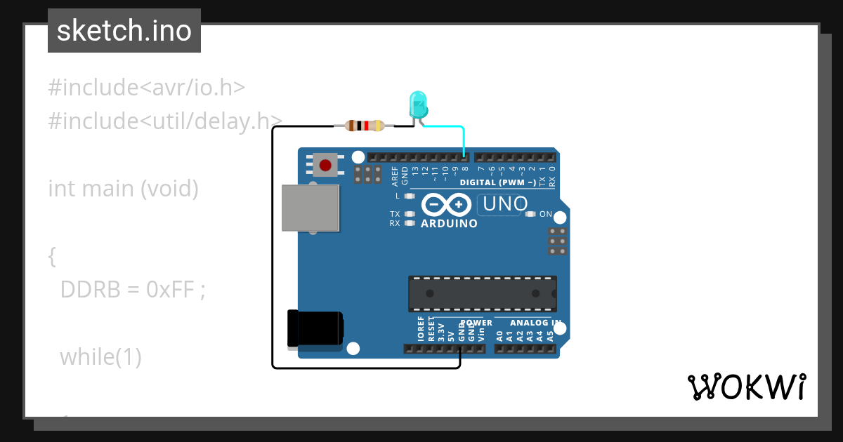 1. LED Blinking - AVR - Wokwi ESP32, STM32, Arduino Simulator 1. LED Blinking - AVR - Wokwi ESP32, STM32, Arduino Simulator