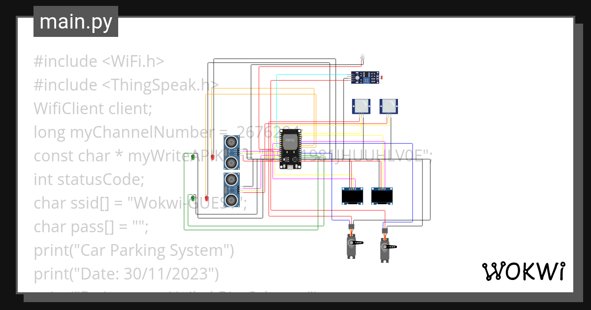 Car Parking System NM - Wokwi ESP32, STM32, Arduino Simulator