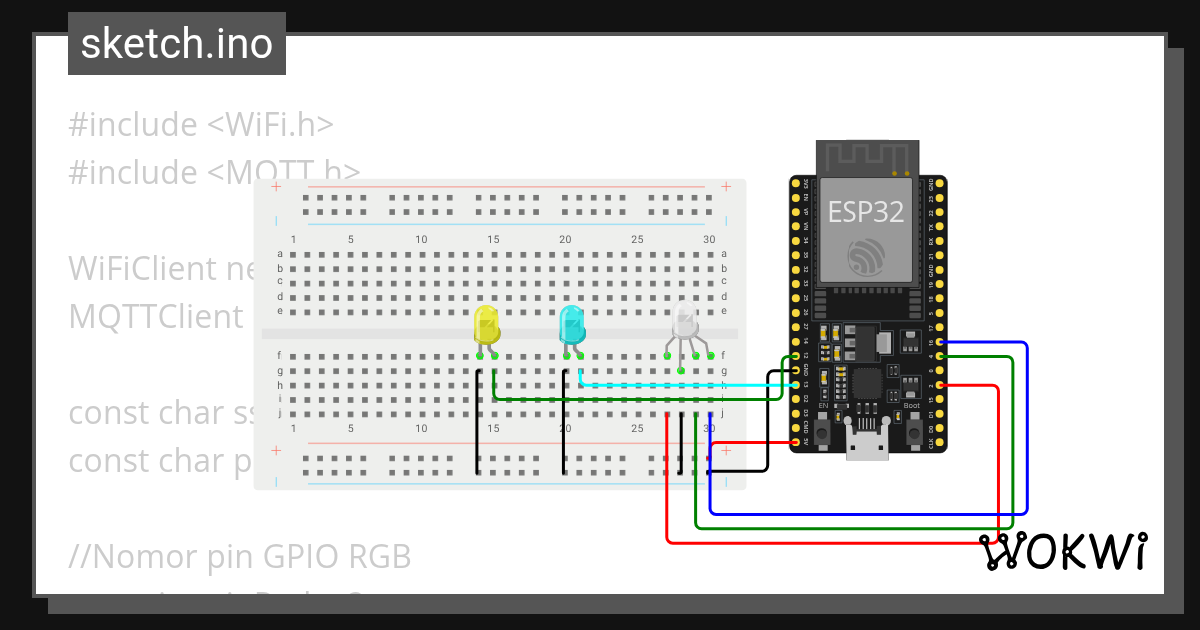 Tugas 7 LED On/Off MQTT - Wokwi ESP32, STM32, Arduino Simulator