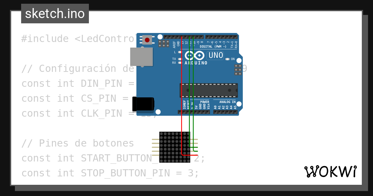 Max7219 Antonio Wokwi Esp32 Stm32 Arduino Simulator 4004
