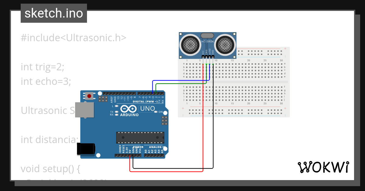 Sensor Ultrasônico 1 Wokwi Esp32 Stm32 Arduino Simulator 4246