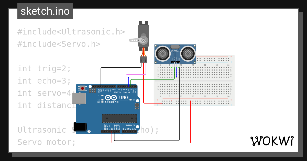 Sensor De Ultrassônico Com Servo Motor Wokwi Esp32 Stm32 Arduino 4514