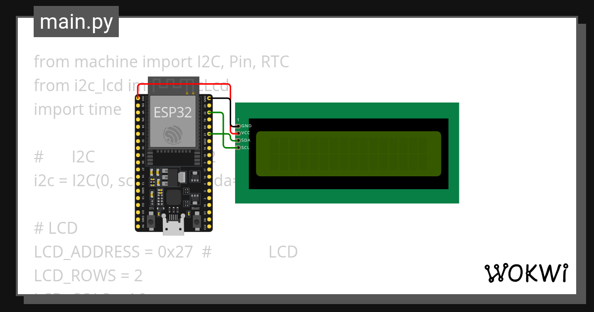 lcd display - Wokwi ESP32, STM32, Arduino Simulator