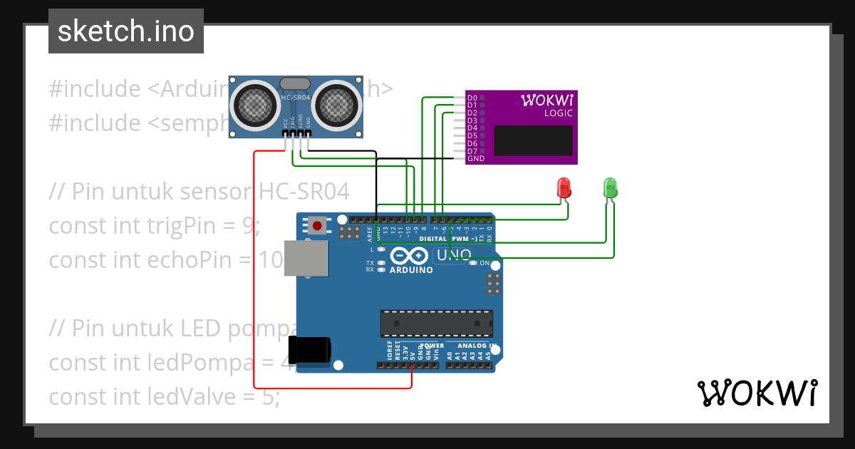 coba Semaphore - Wokwi ESP32, STM32, Arduino Simulator
