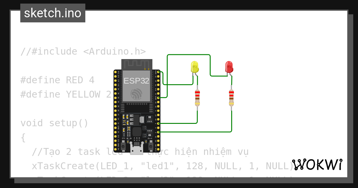 Led Wokwi Esp32 Stm32 Arduino Simulator