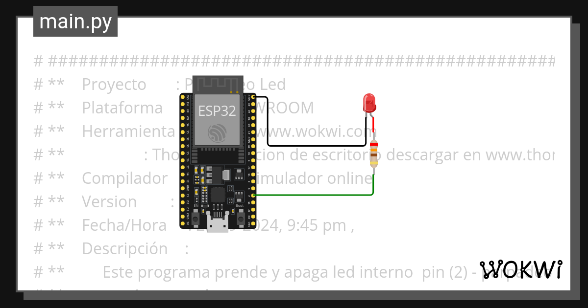 100 Hola Led Micropython Wokwi Esp32 Stm32 Arduino Simulator 6883