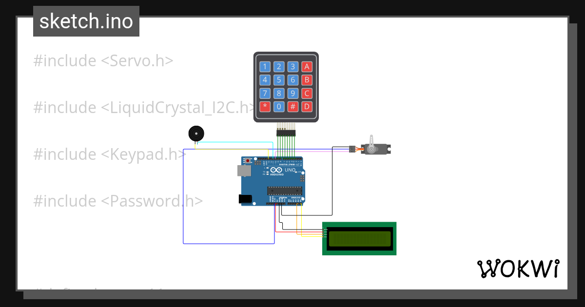 KEYDOOR PASSWORD - Wokwi ESP32, STM32, Arduino Simulator