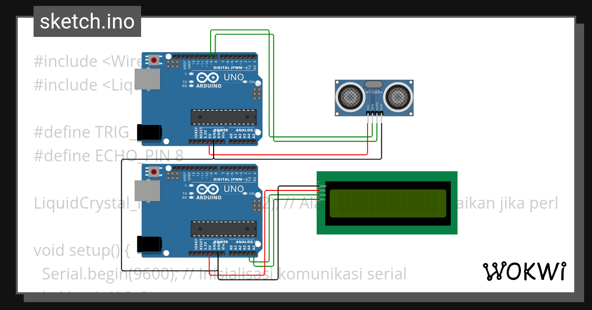 Komunikasi antara dua MCU - Wokwi ESP32, STM32, Arduino Simulator