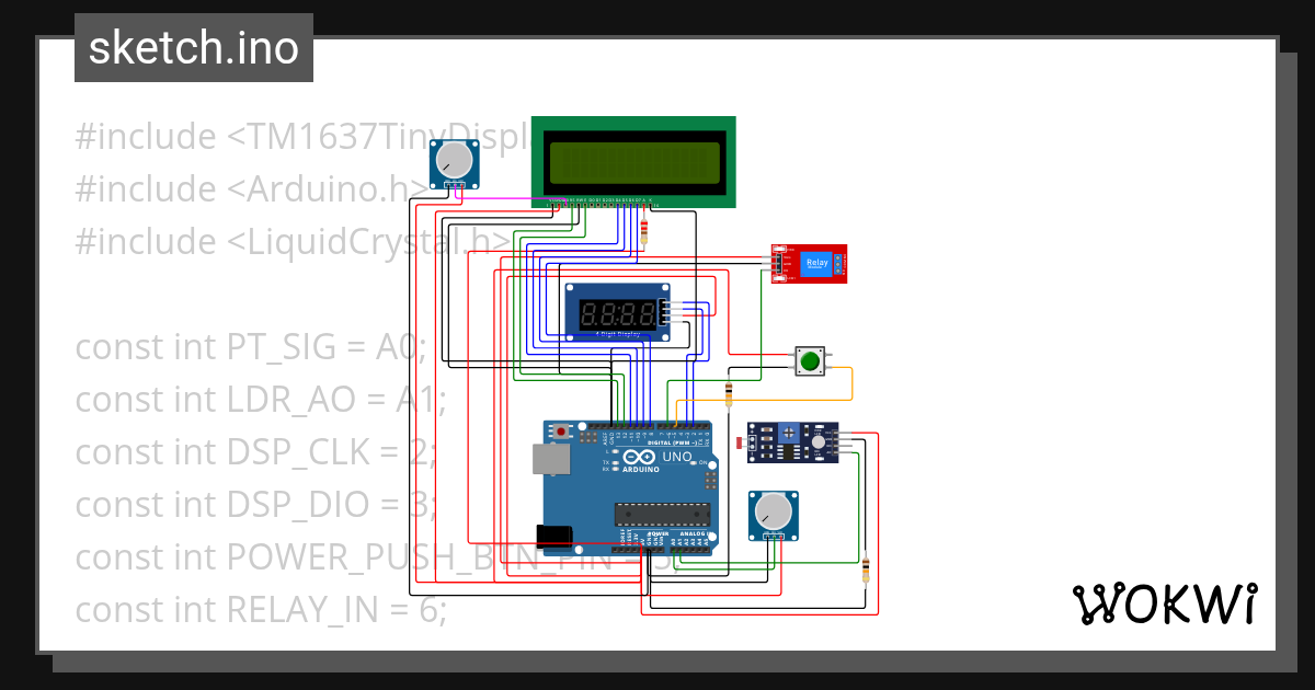LDR sensor & potentiometer - Wokwi ESP32, STM32, Arduino Simulator