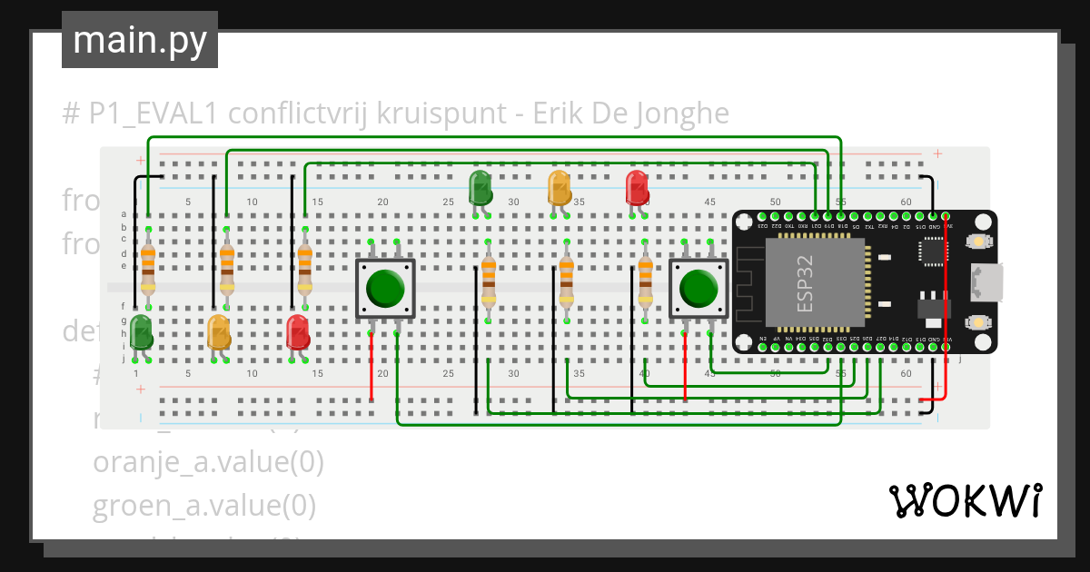 P1_EVAL-1 kruispunt - Wokwi ESP32, STM32, Arduino Simulator