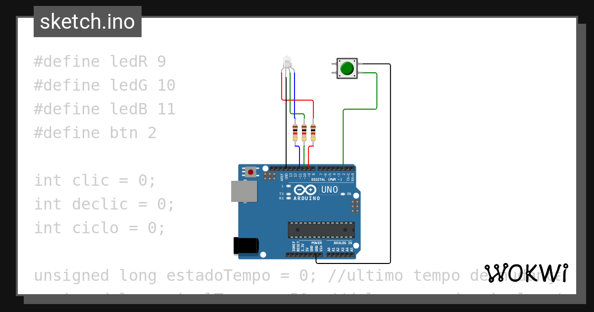 Rgb Led Com Chave Wokwi Esp32 Stm32 Arduino Simulator