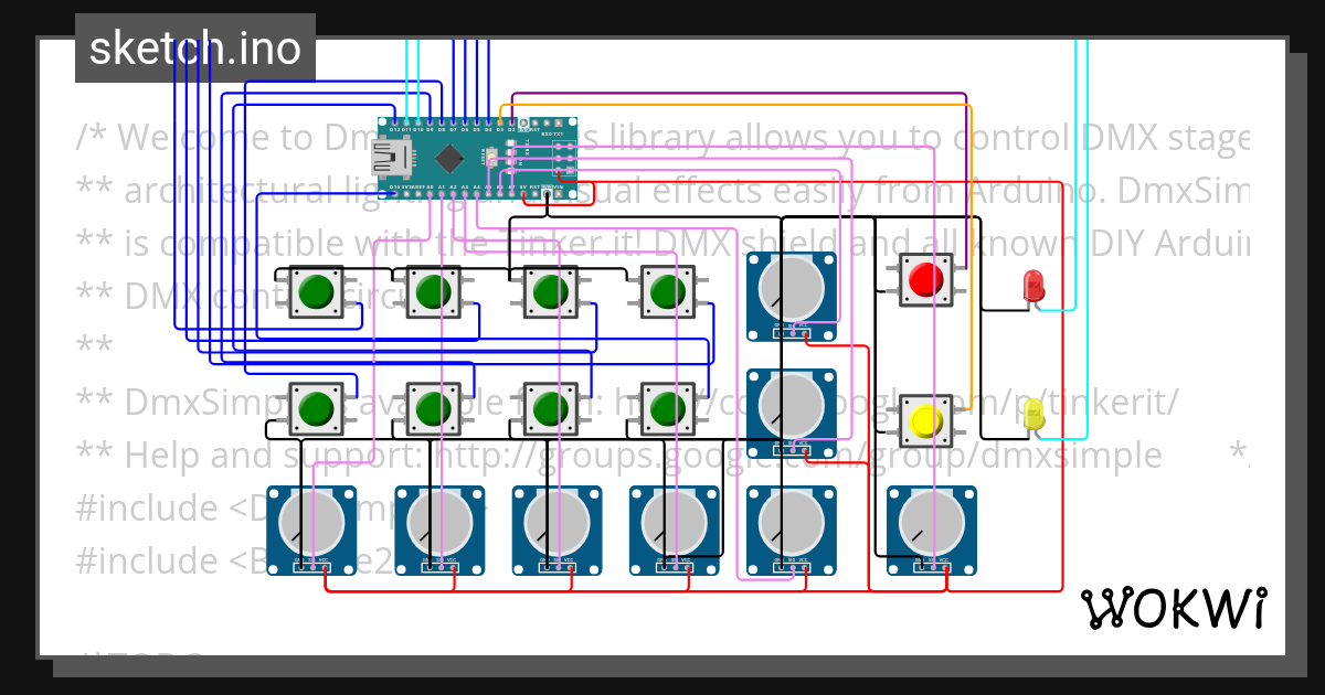 DMX Controller 1.1.ino Copy - Wokwi ESP32, STM32, Arduino Simulator