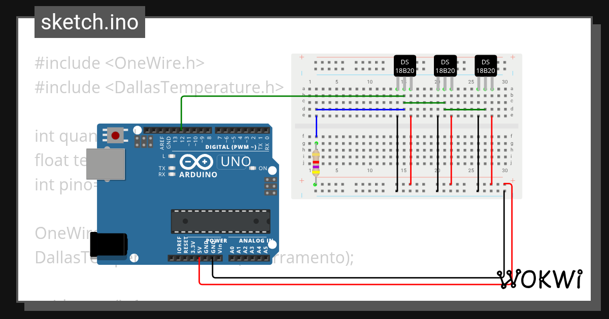 Framework Arduino II: Aula 05 Sensores de Temperatura DS18B20 3 - Wokwi ESP32, STM32, Arduino ...