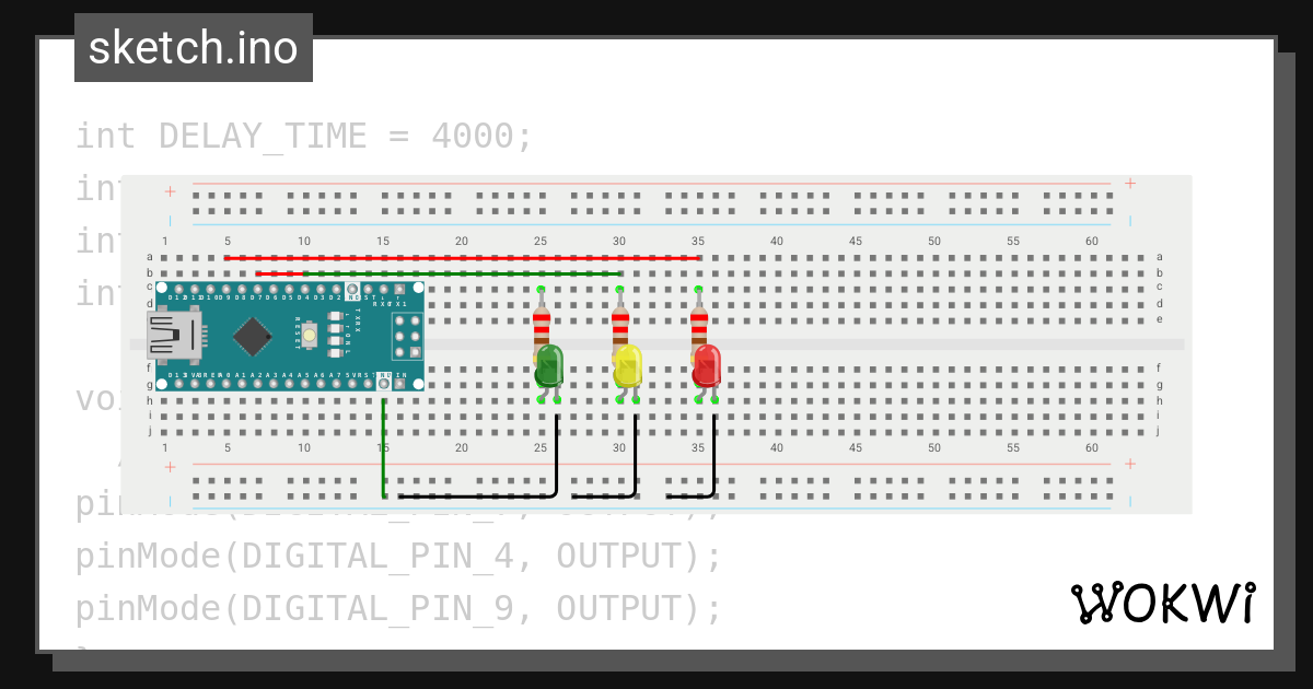 Traffic Lights Using Arduino Nano Wokwi Esp32 Stm32 Arduino Simulator 5621