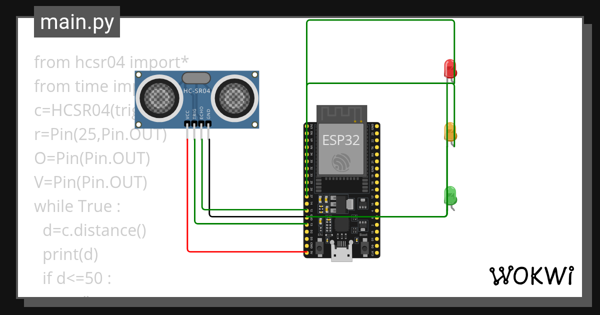 syrine hcsr04 - Wokwi ESP32, STM32, Arduino Simulator