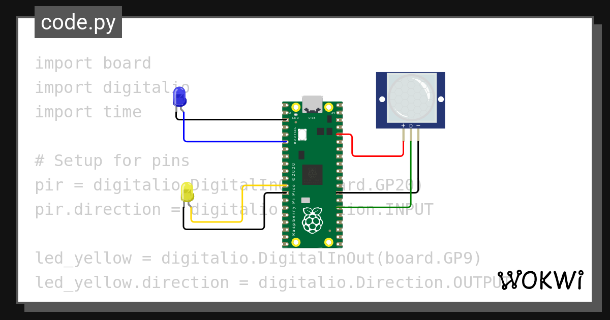 Smart Light Pir Sensor Circuit Python Wokwi Esp32 Stm32 Arduino 0055