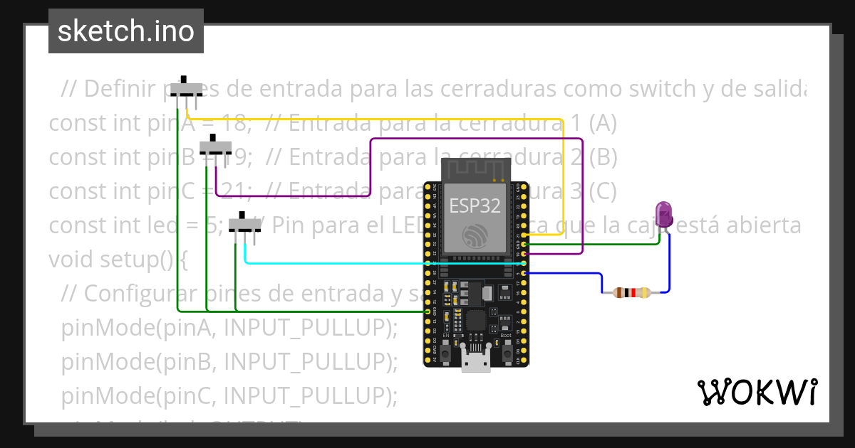 Logica combinacional.1 abajo - Wokwi ESP32, STM32, Arduino Simulator