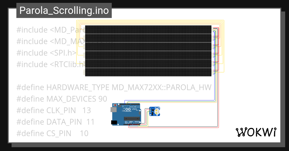 Max7219 Parola Multi Line Blink Teks Wokwi Esp32 Stm32 Arduino 