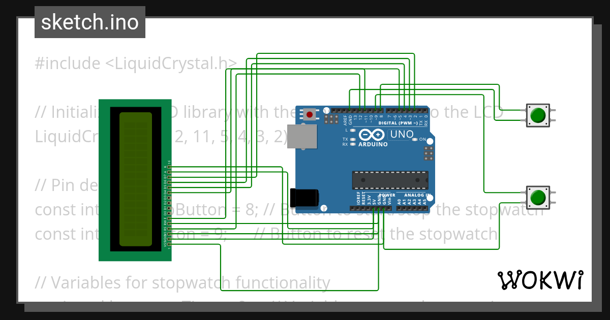 Digital Stopwatch Wokwi Esp32 Stm32 Arduino Simulator 