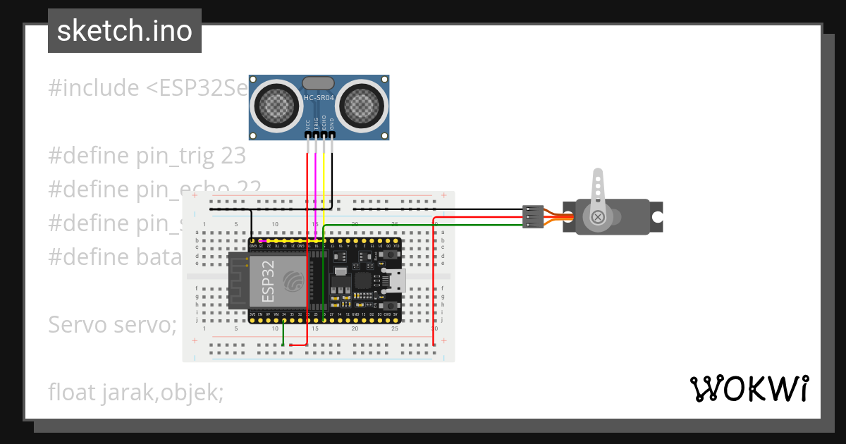 12.3 servo ultrasonic Copy - Wokwi ESP32, STM32, Arduino Simulator 12.3 servo ultrasonic Copy - Wokwi ESP32, STM32, Arduino Simulator