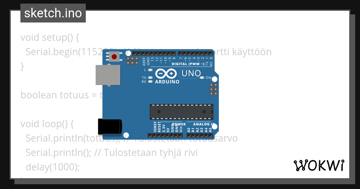 serial.println bool - Wokwi ESP32, STM32, Arduino Simulator