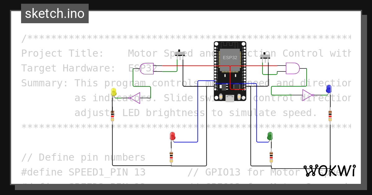 Motordirectionandspeedcontrol Huda Try2 Wokwi Esp32 Stm32 Arduino Simulator 9423