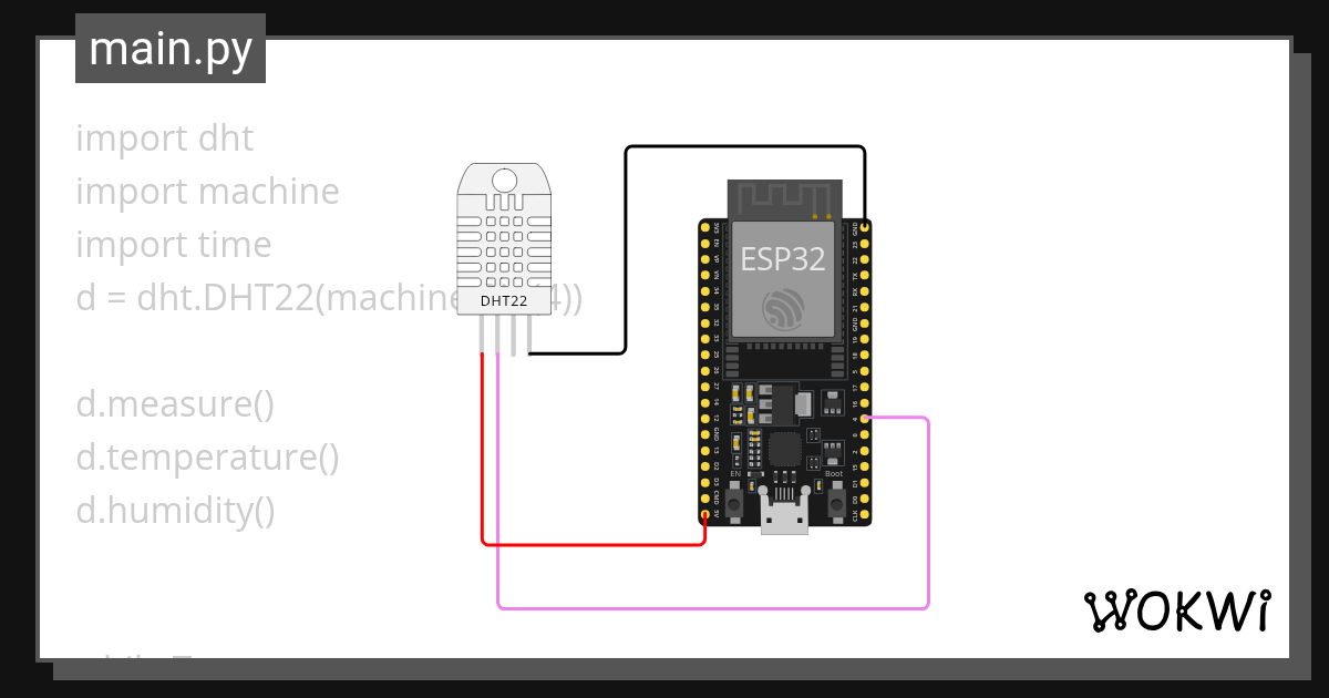 DHT22 - Wokwi ESP32, STM32, Arduino Simulator