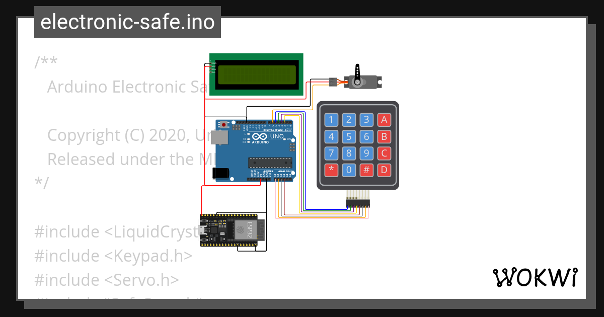 electronic-safe.ino Copy - Wokwi ESP32, STM32, Arduino Simulator