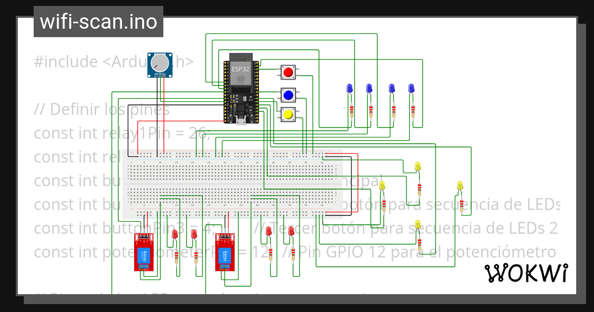 Sistema de encendido - Auto - Wokwi ESP32, STM32, Arduino Simulator