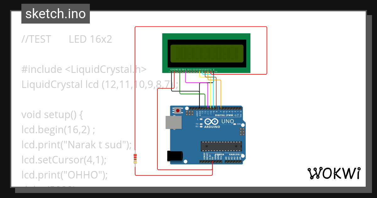 TEST LCD - Wokwi ESP32, STM32, Arduino Simulator TEST LCD - Wokwi ESP32, STM32, Arduino Simulator