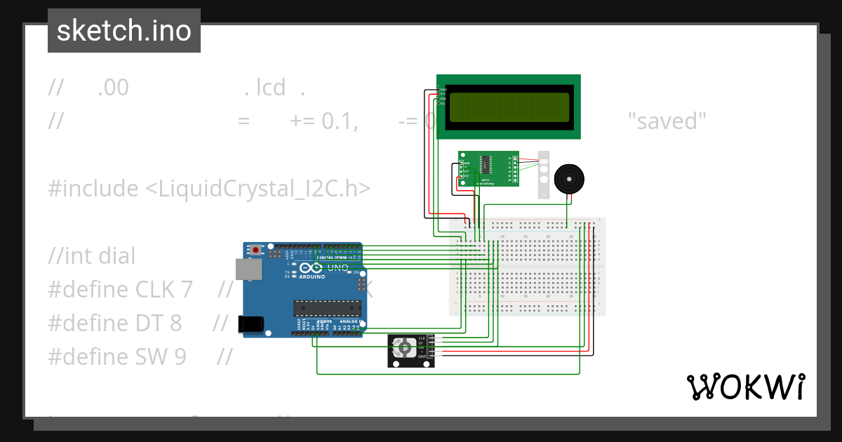 F_dial + i2c + select + excute - Wokwi ESP32, STM32, Arduino Simulator