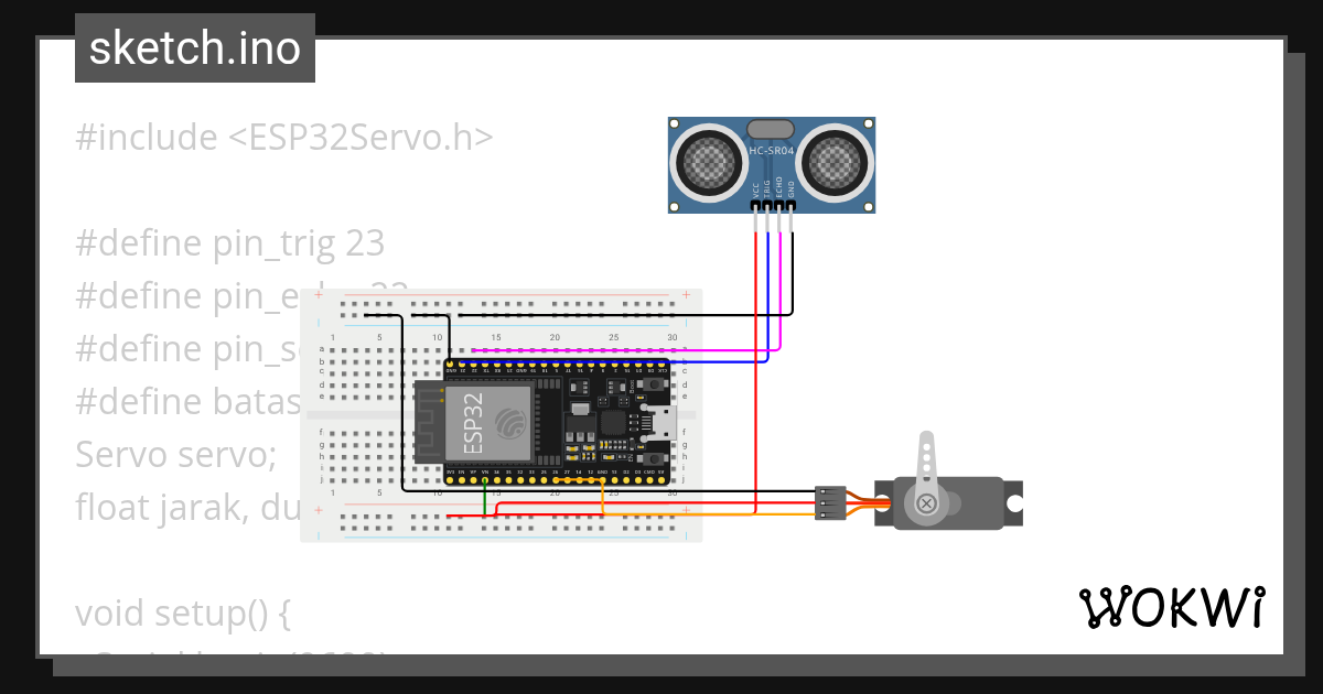 12-5 MODUL ULTRA-SERVO - Wokwi ESP32, STM32, Arduino Simulator