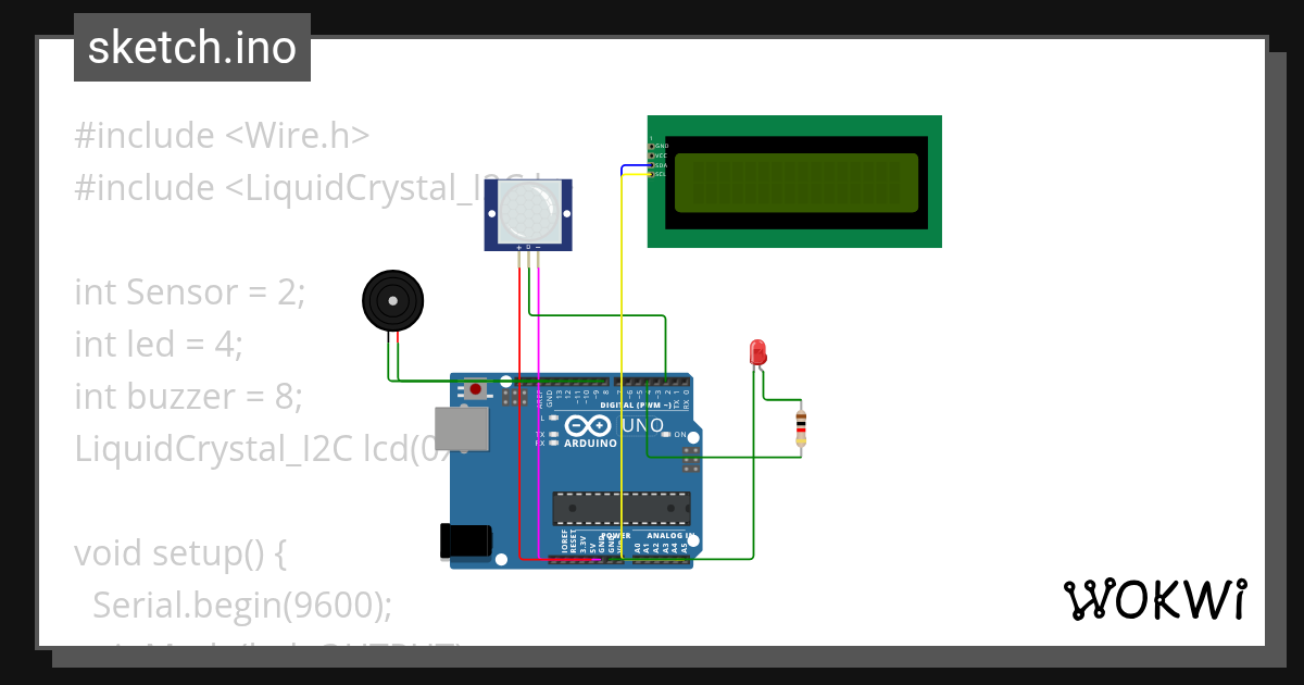 Motion Sensor - Wokwi ESP32, STM32, Arduino Simulator
