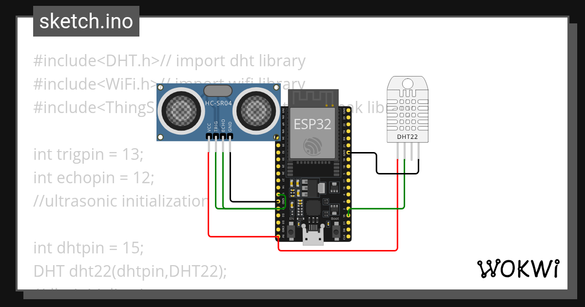ultonic sensor - Wokwi ESP32, STM32, Arduino Simulator