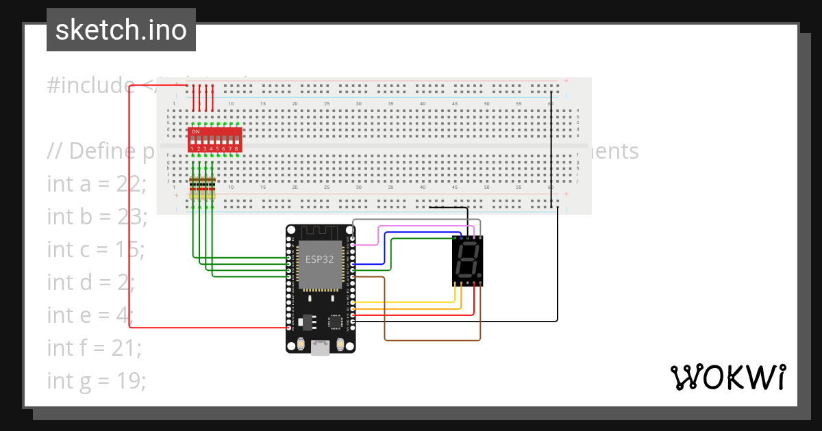 Decodificador 2 a 4 - Wokwi ESP32, STM32, Arduino Simulator