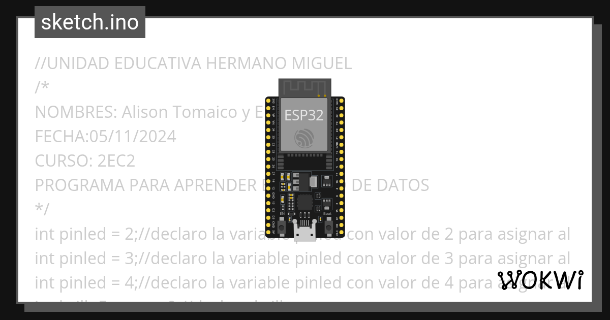 PRACTICA 2EC2 AE - Wokwi ESP32, STM32, Arduino Simulator