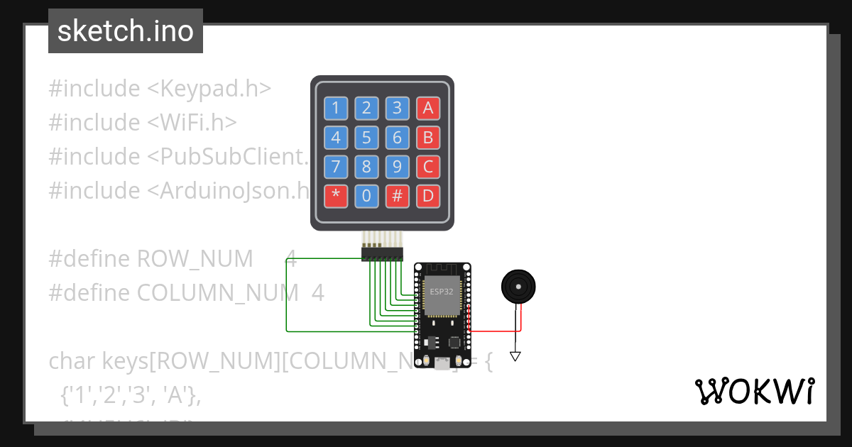 MQTT_KEYPAD - Wokwi ESP32, STM32, Arduino Simulator